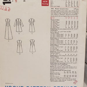 Vogue Basic Design 1944 Dress Pattern Summer Dress 60s Mod Evening or ...