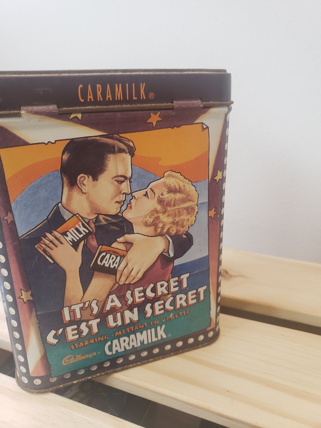 Tin 80s Caramilk at the Movies Storage Decorative Tin French & English ...