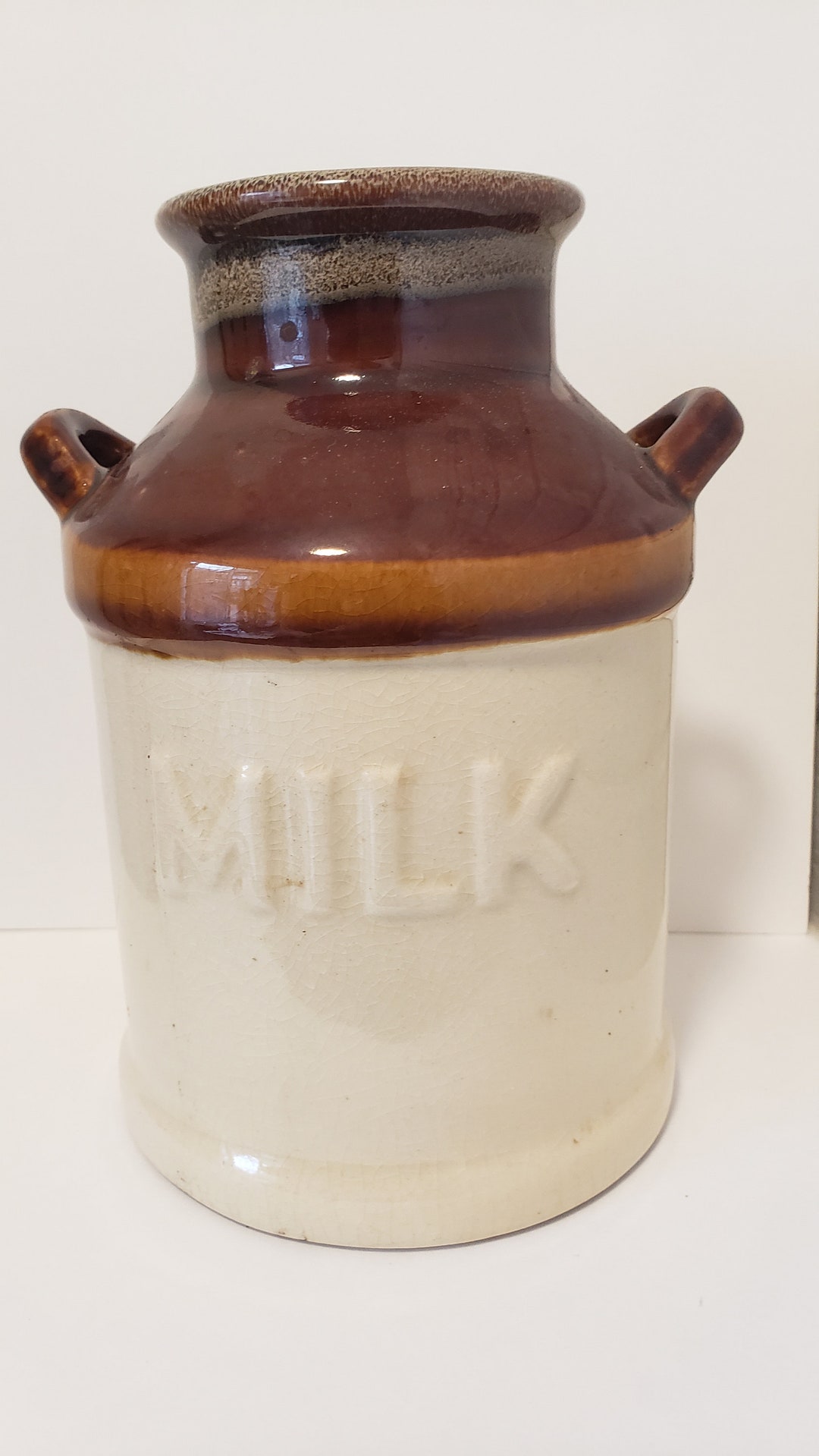 Drip Glaze Ceramic Milk Jug Farm House Decor Utensil Storage Boho Vase ...