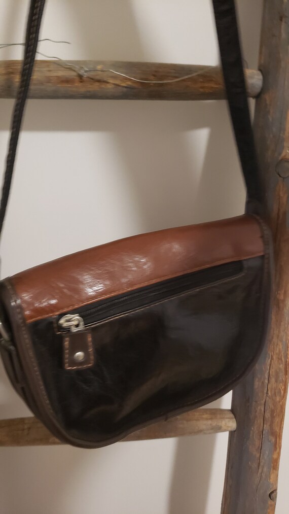 Vintage Mouflon Leather Small Cross Body Purse Black … - Gem