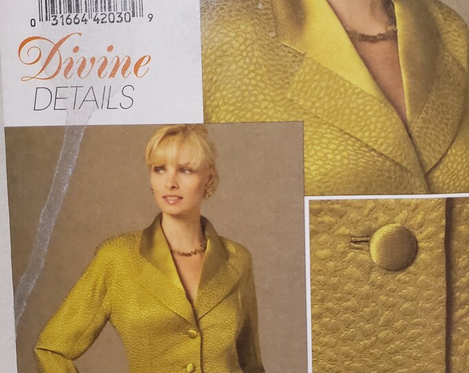 Lined Vogue Jacket With Princess Seams UNCUT Vogue Jacket Size 6 to 10 ...