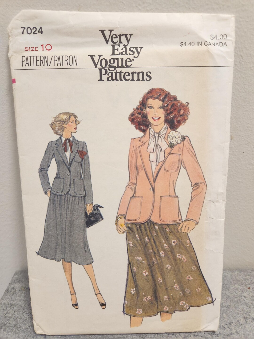 1970's Vogue 7024 Women’s Jacket & Skirt Size 10, Uncut, Very Easy ...