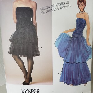 Vogue American Designer Strapless Dress 1623 Kasper Designs - Etsy