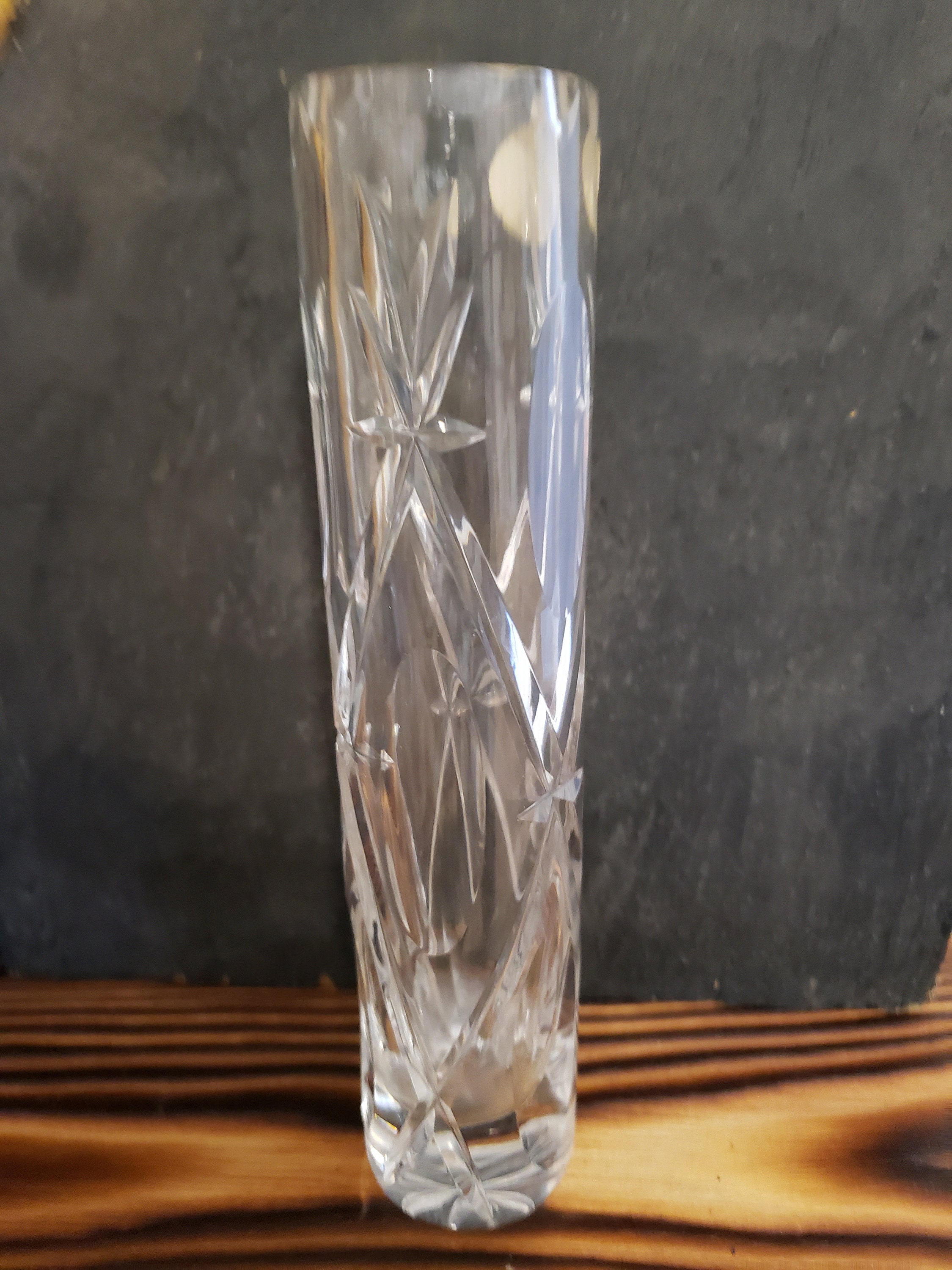 Hand Cut Lead Crystal Vase Czechoslovakia Glass Vintage - Etsy