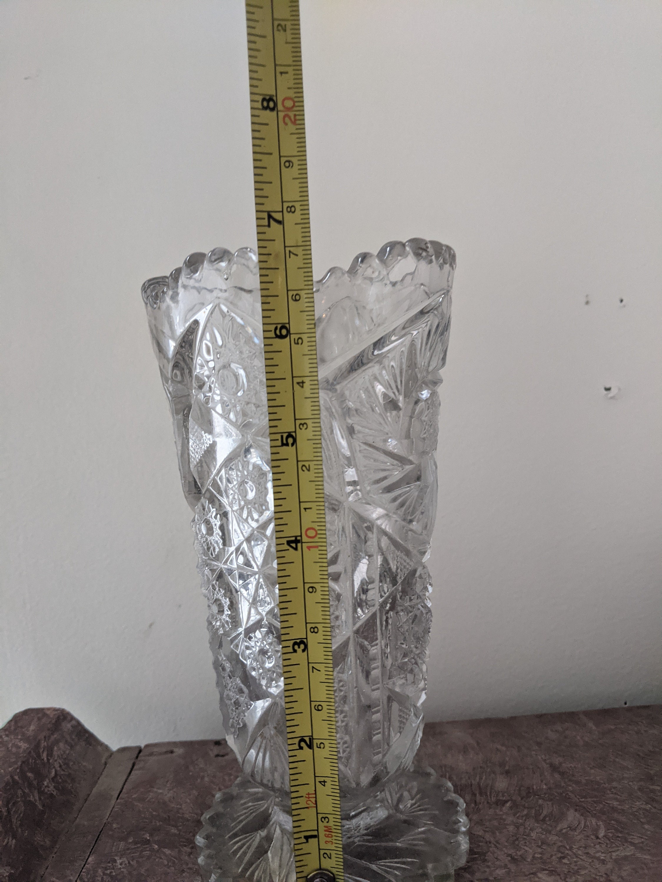 Vintage Crystal Glass Vase Decorative Collectable Glass - Etsy