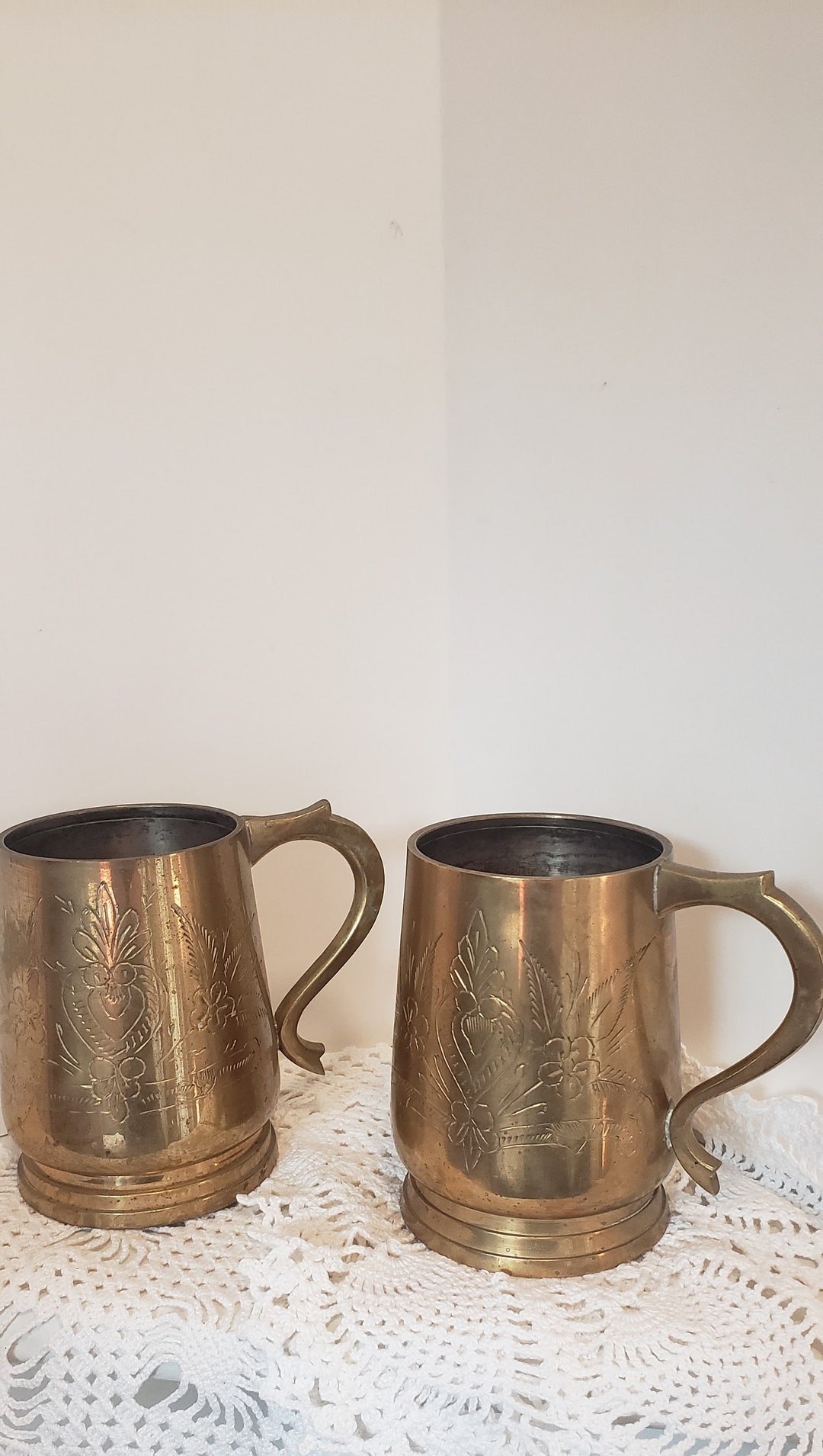 Etched Brass Saudi Arabia Souvenir Mug: Footed Bar Decor - Etsy