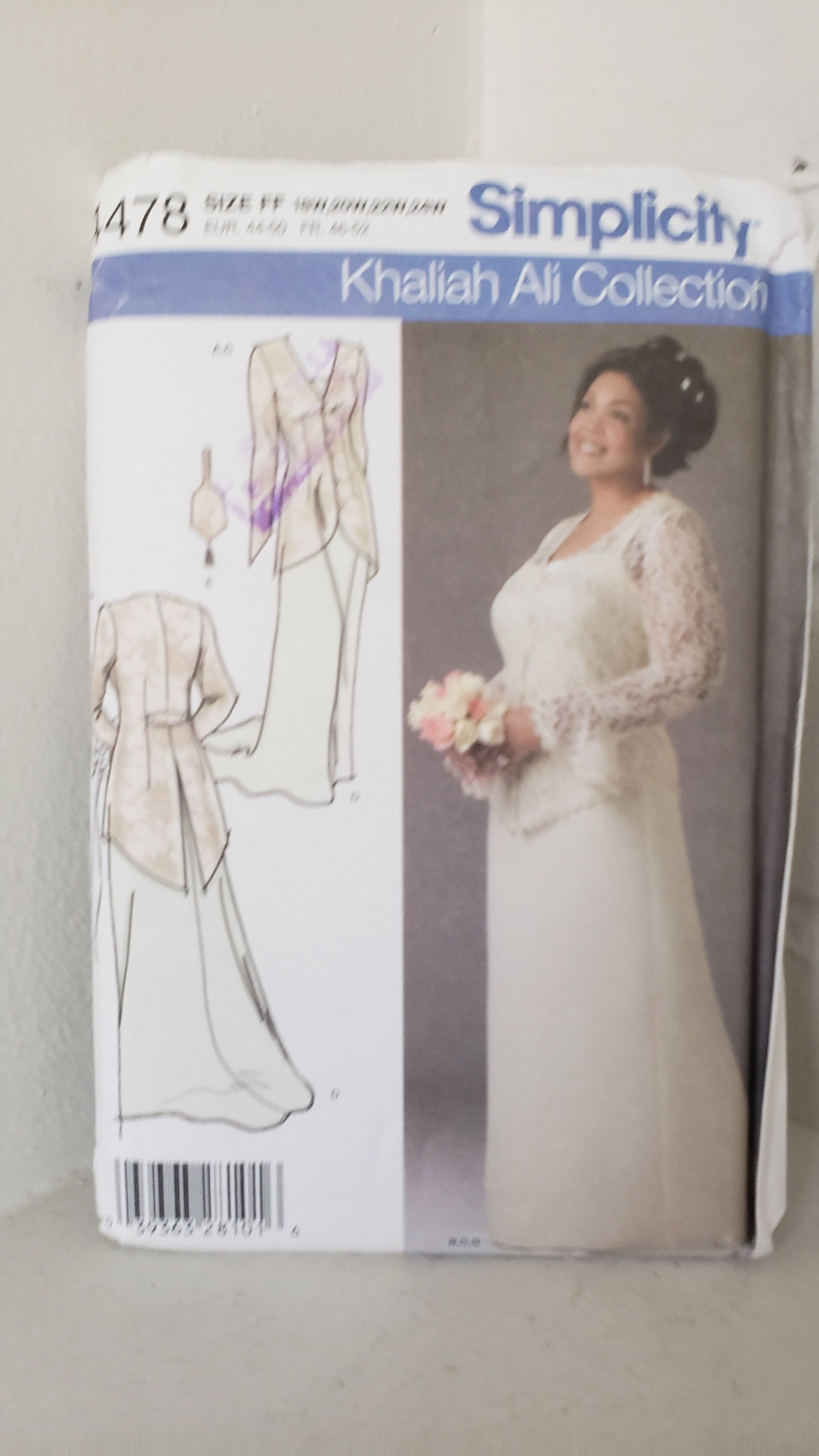 Simplicity Wedding Gown Khaliah Ali Collection 4478 UNCUT Size - Etsy