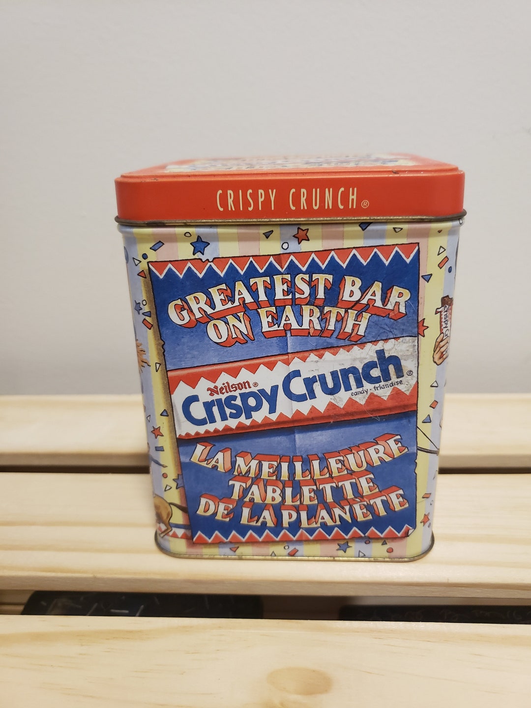 Crispy Crunch Tin at the Circus Tin Vintage Storage Tin Bite Size Piece ...