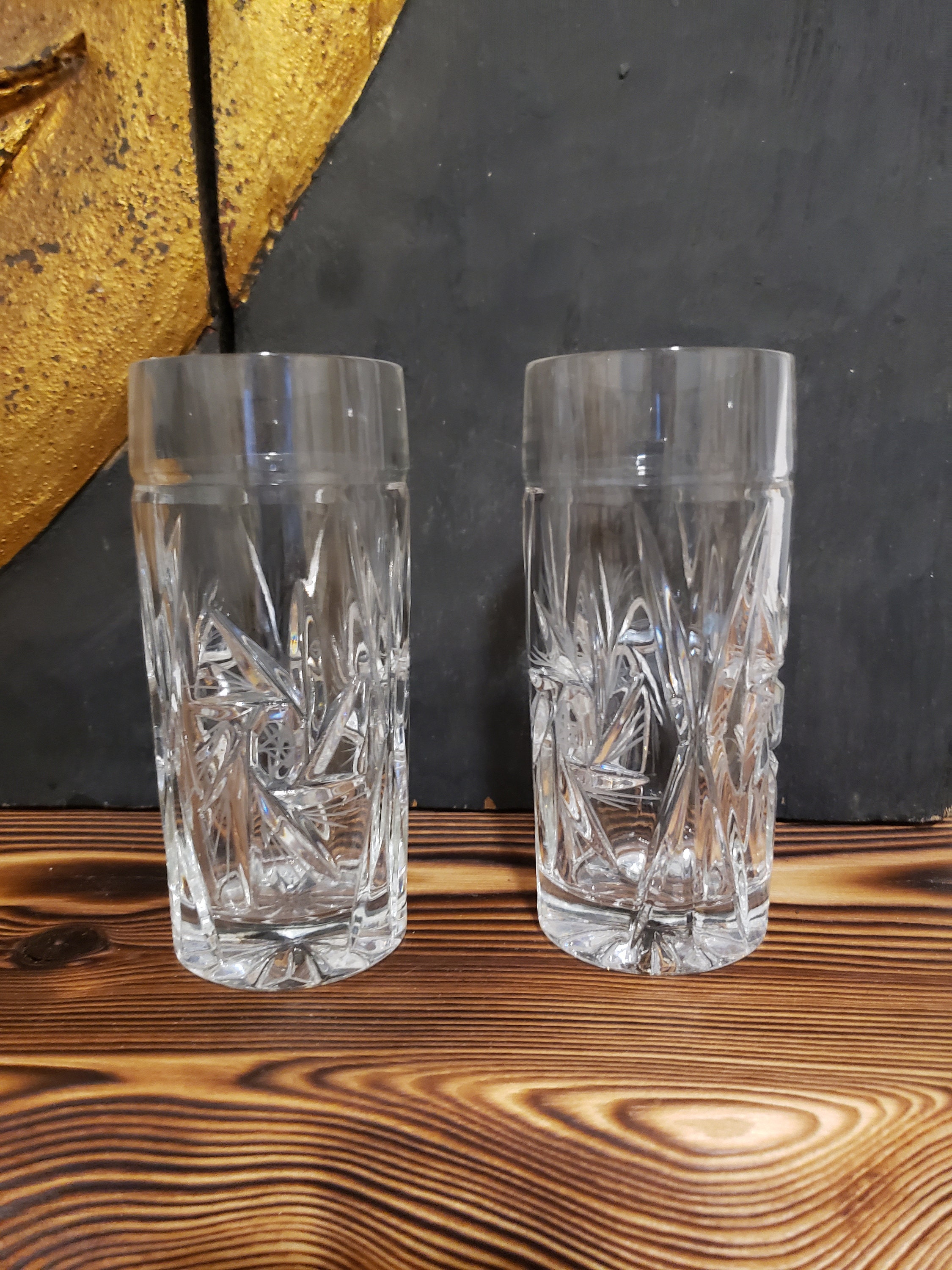 Lead Crystal Cut Glass Drinking Glasses Vintage Glass - Etsy