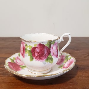 Old English Rose Tea Cup With Saucer Royal Albert Vintage Bone China ...
