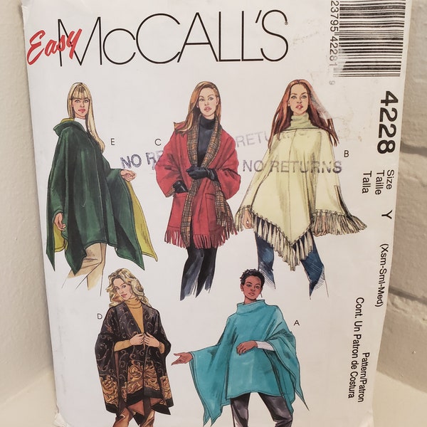 Mccalls Poncho Pattern - Etsy