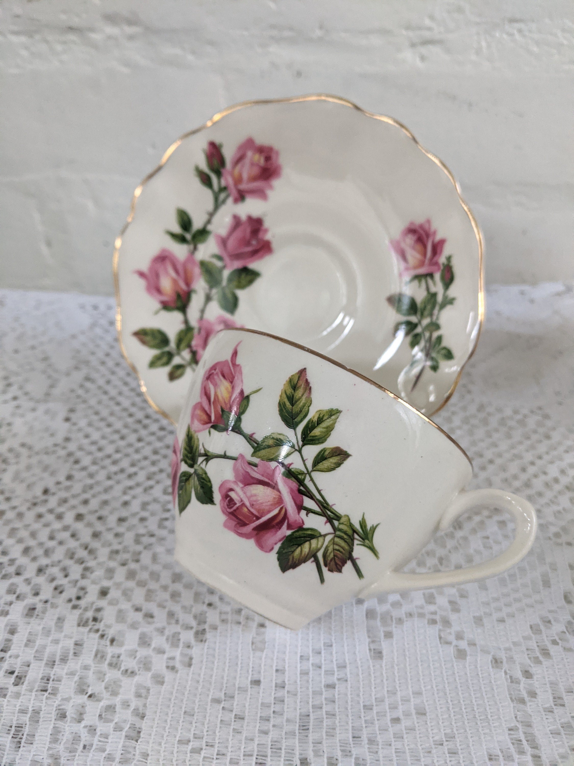 J & G Meakin Tea Cup Set 1958 to 1962 Rose China Tea Set Gold | Etsy