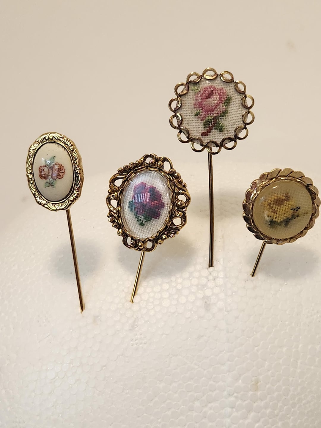 Petite Point Hat Pin Lapel Pin Collar Pin Scarf Pin Accessory for ...