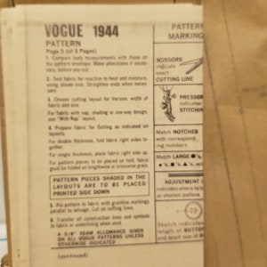 Vogue Basic Design 1944 Dress Pattern Summer Dress 60s Mod Evening or ...