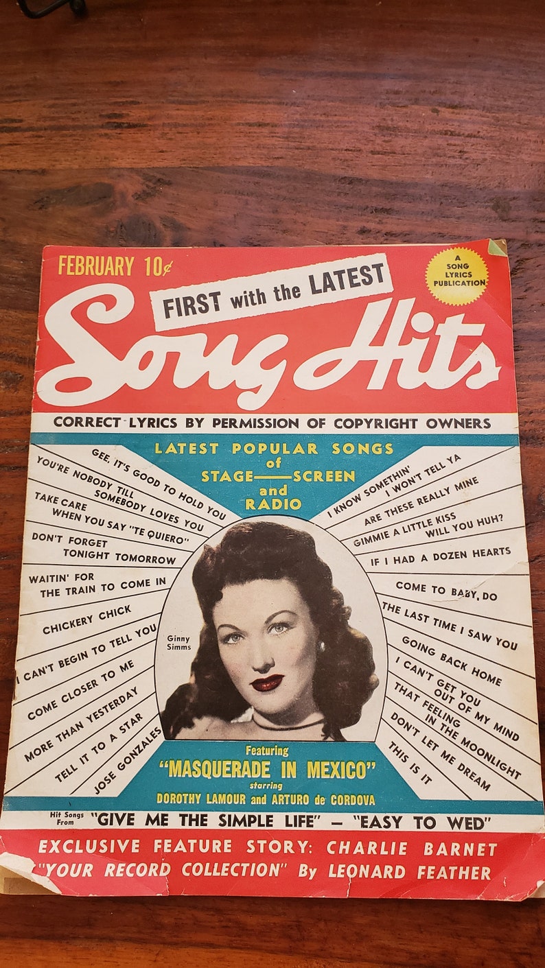 1946 Song Hits Magazine: Vintage Sheet Music, Stage Screen Radio - Etsy