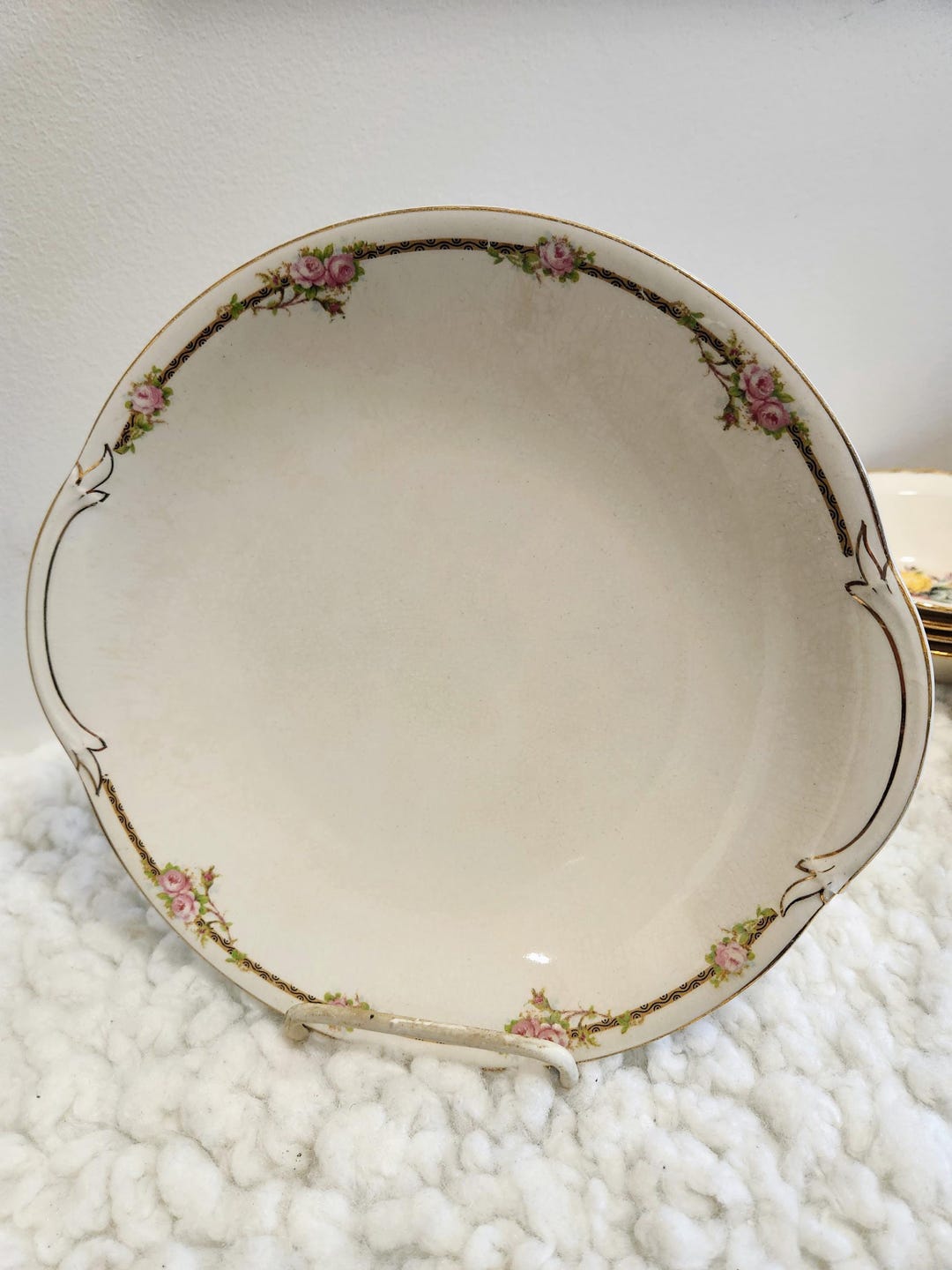Antique Serving Plate Floral Chain Boarder Ornate Edwardian Dish ...