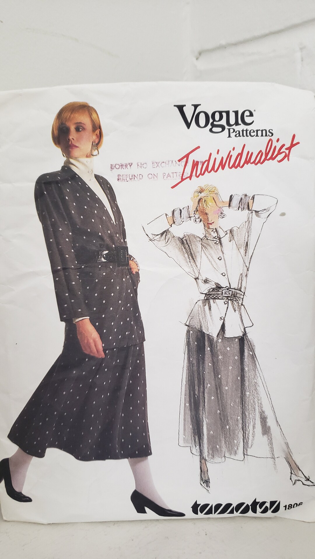Vogue 1806 Sewing Pattern: 80s Jacket, Skirt & Top, Size 12 UNCUT - Etsy