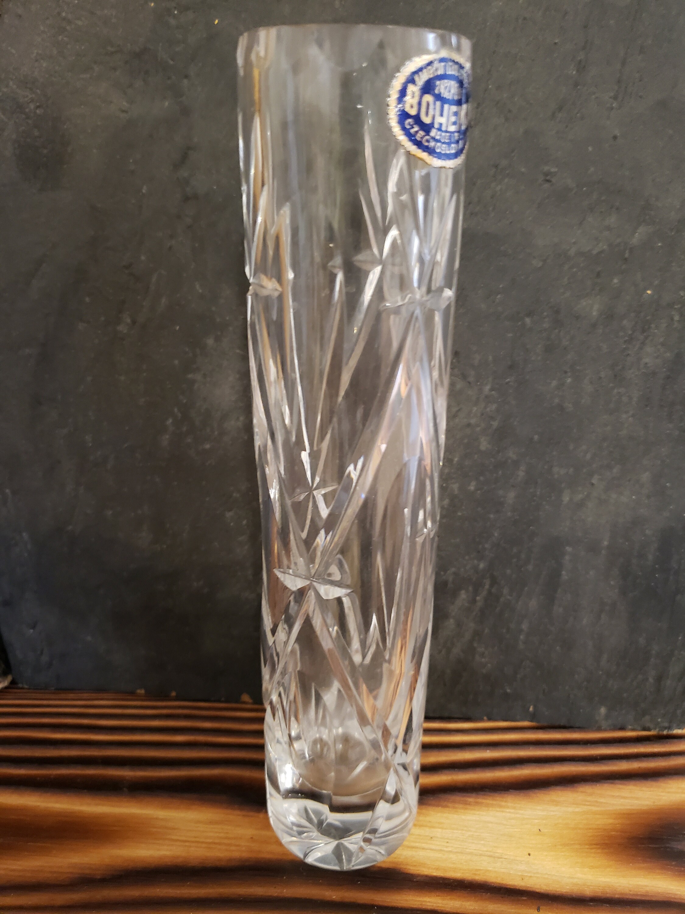 Hand Cut Lead Crystal Vase Czechoslovakia Glass Vintage - Etsy