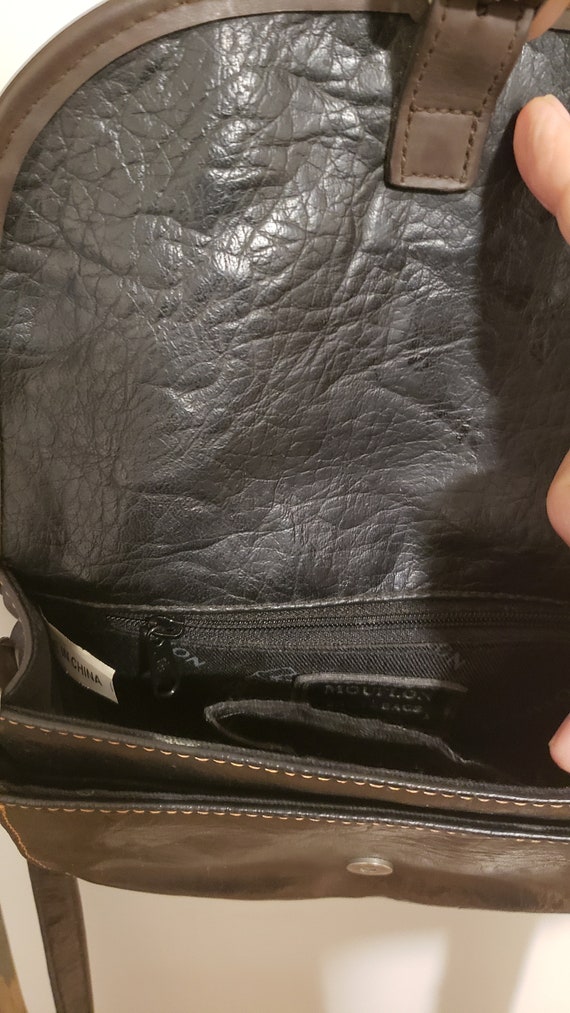 Vintage Mouflon Leather Small Cross Body Purse Black … - Gem