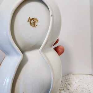 Hand Painted Candy Dish With Handle Floral With Gold Gilt Two Sided ...