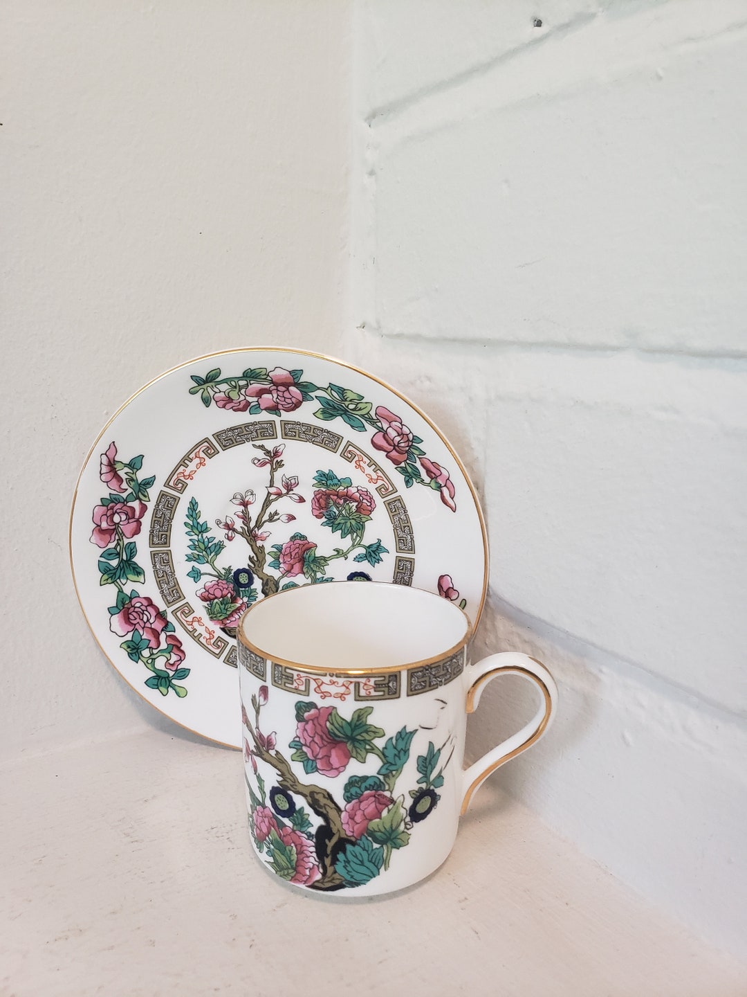 Vintage Royal Grafton Demitasse Indian Tree Tea Cup With Saucer Gold ...