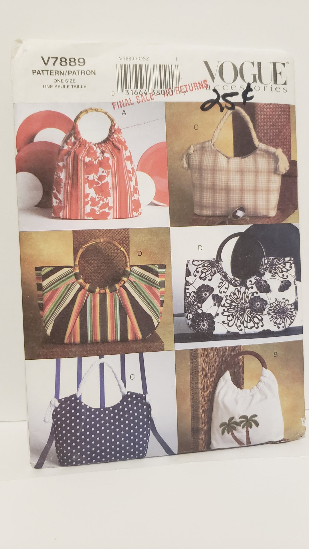Vogue Accessories V7889 Purse Pattern Spring Summer Bags by Vogue Make ...