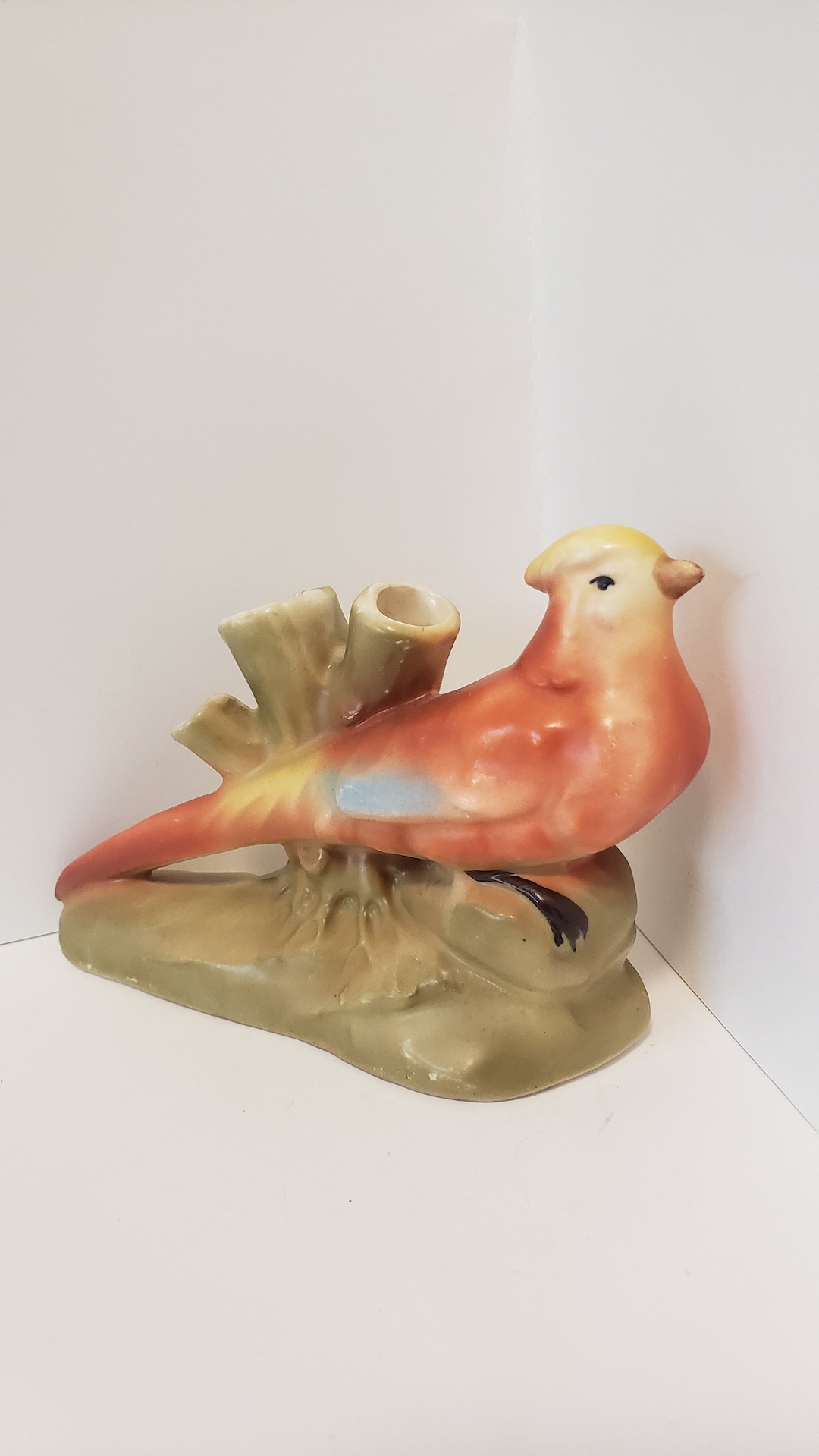 Vintage Cockatiel Vase: Signed Ceramic Bird Planter, Indoor Garden ...