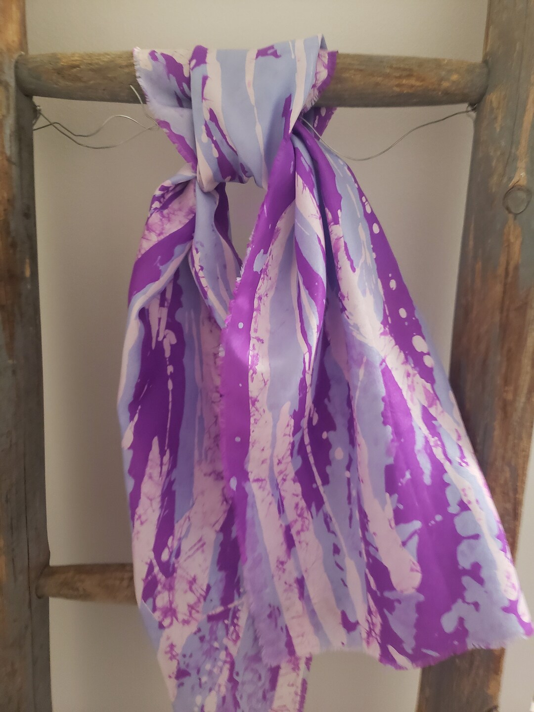 Hand Painted Silk Scarf 90s Art Scarf Vintage Accessories Scarves for ...