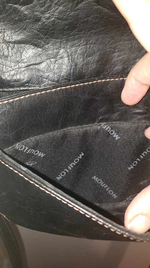 Vintage Mouflon Leather Small Cross Body Purse Black … - Gem