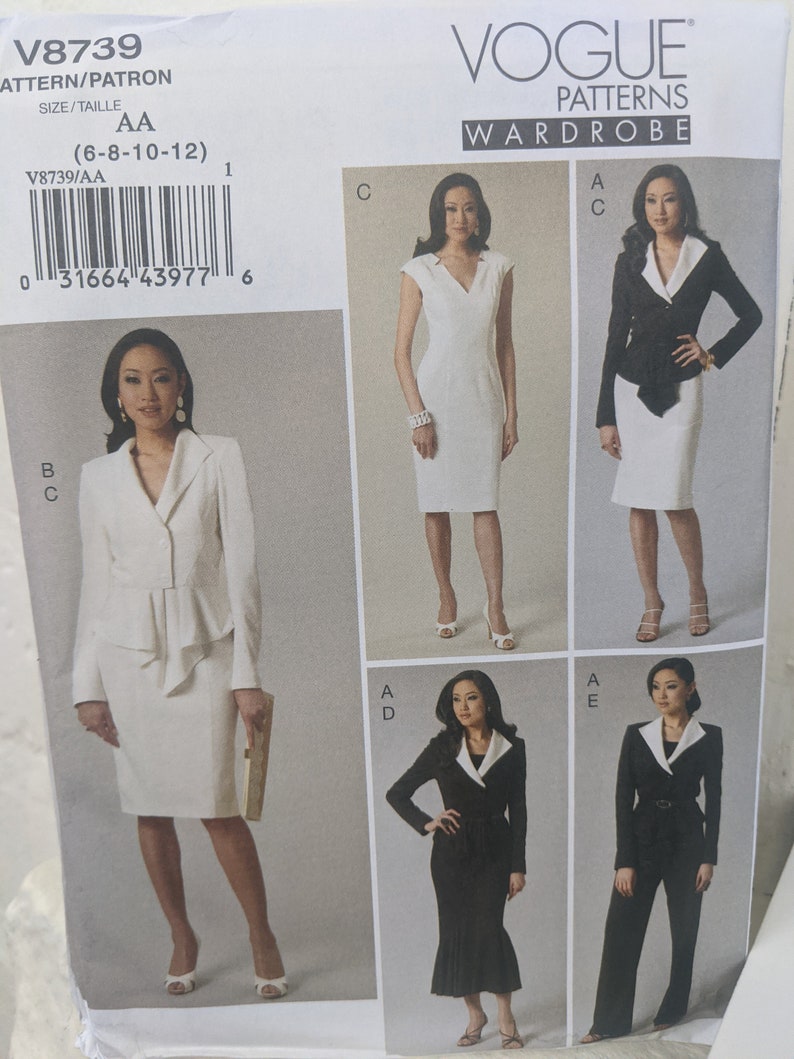 Vogue Patterns Wardrobe V8739 Jacket Dress Skirt Pants UNCUT Vogue ...
