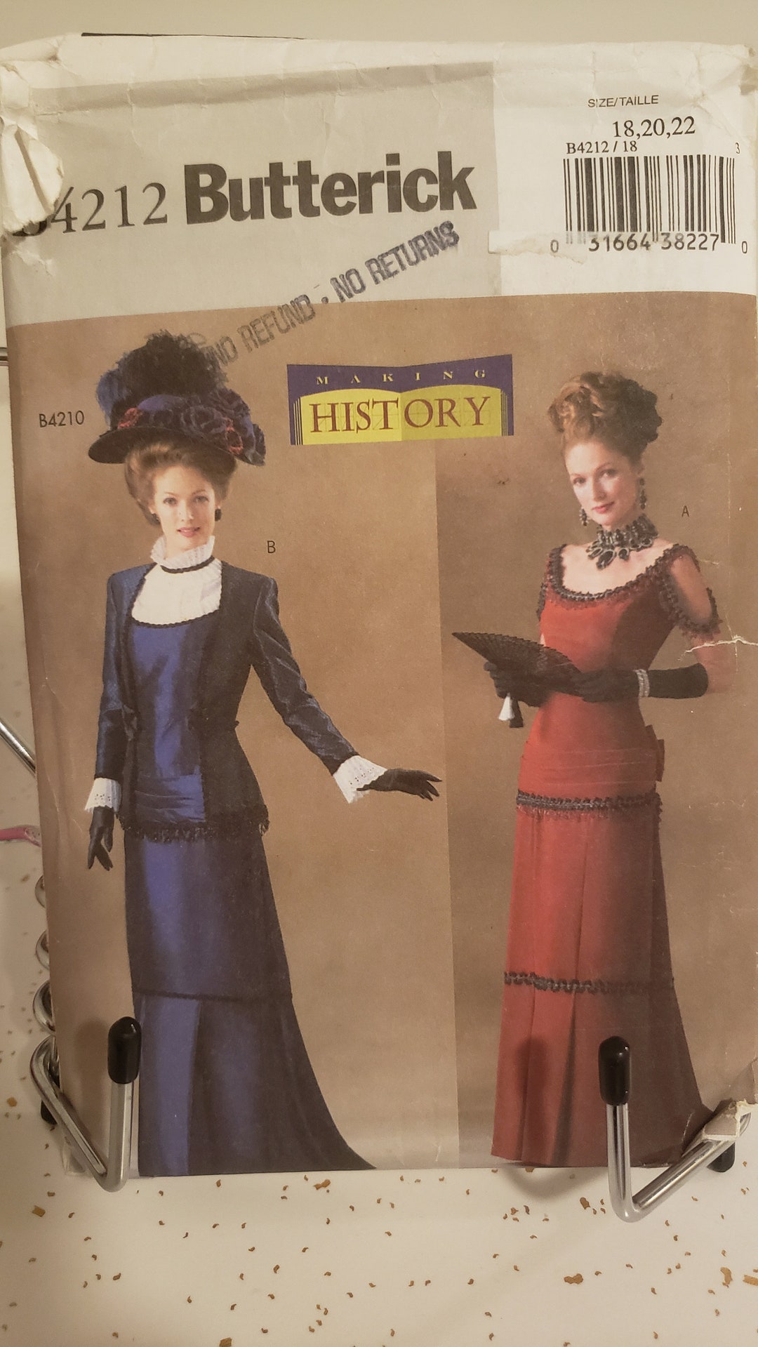 Butterick Making History Victorian Costume Pattern B4212 Size 18 to 22 ...
