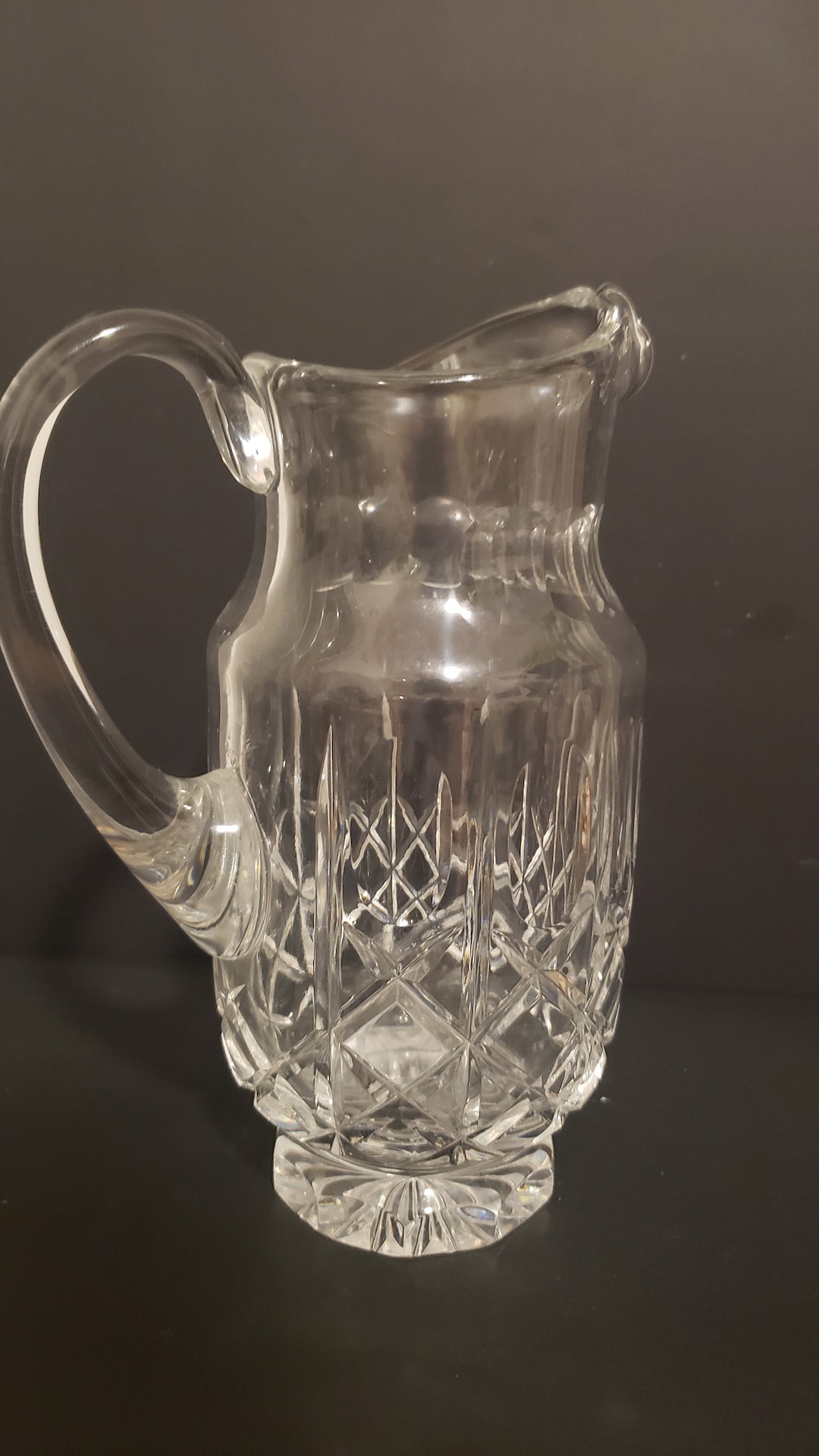 Vintage Crystal Pitcher Glass Water or Juice Jug Decorative Crystal Cut ...