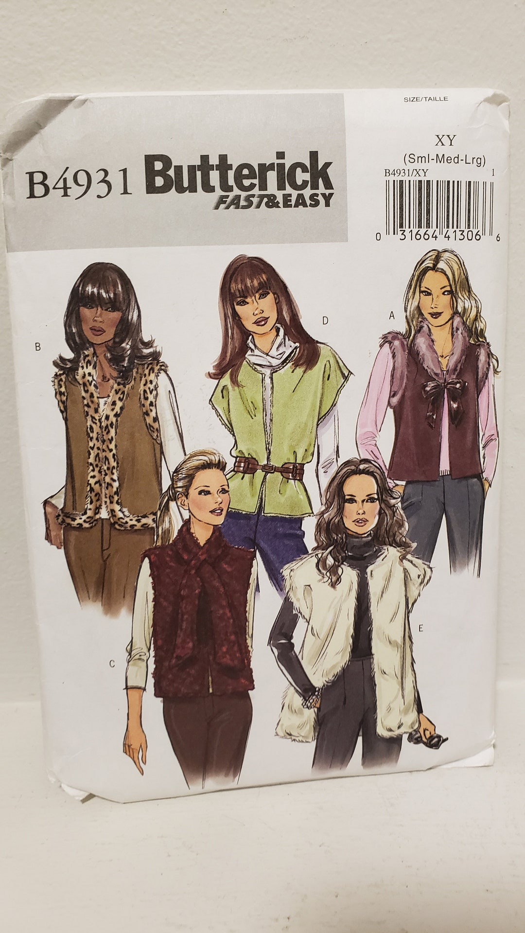 Butterick Ladies Vest Pattern UNCUT Size Small to Large B4931 Vest ...