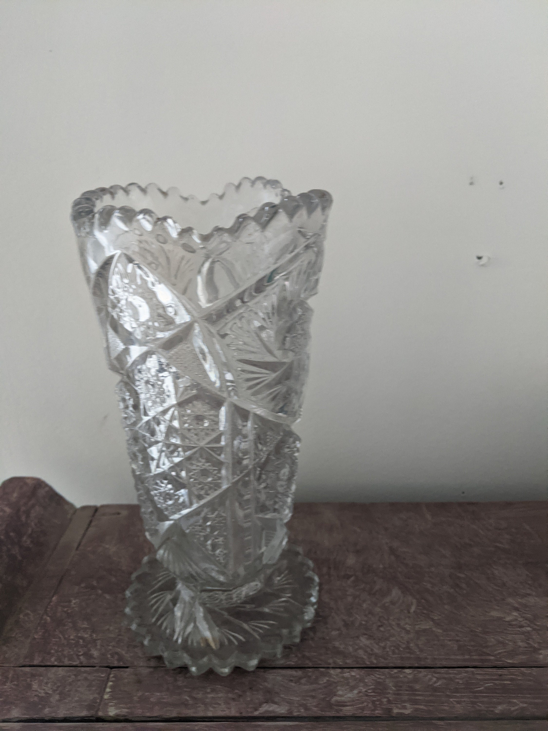 Vintage Crystal Glass Vase Decorative Collectable Glass - Etsy