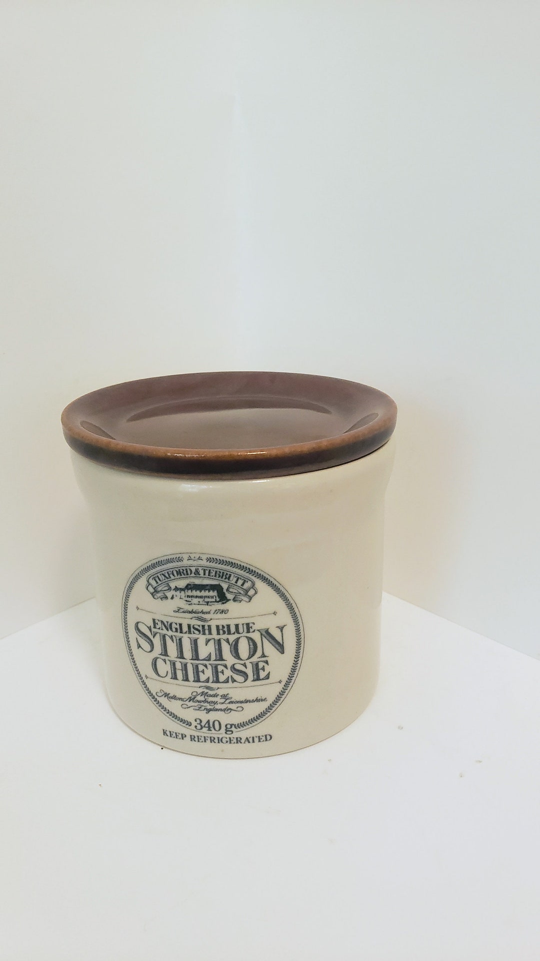 Vintage Denby Storage Jar With Lid English Blue Stilton Cheese Jar With ...