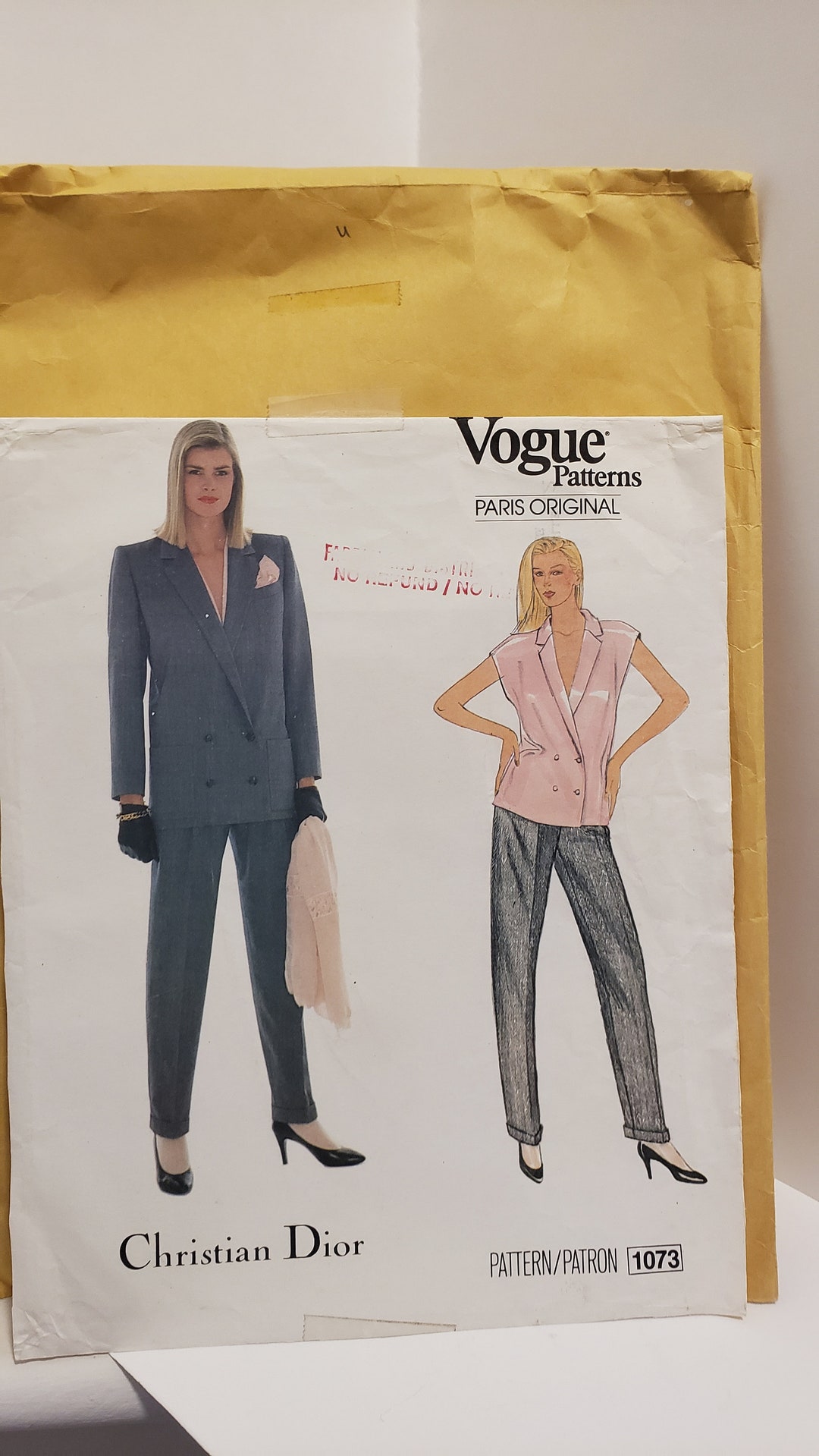 Christian Dior Ladies Vogue Suit and Blouse 1073 UNCUT Paris Original ...