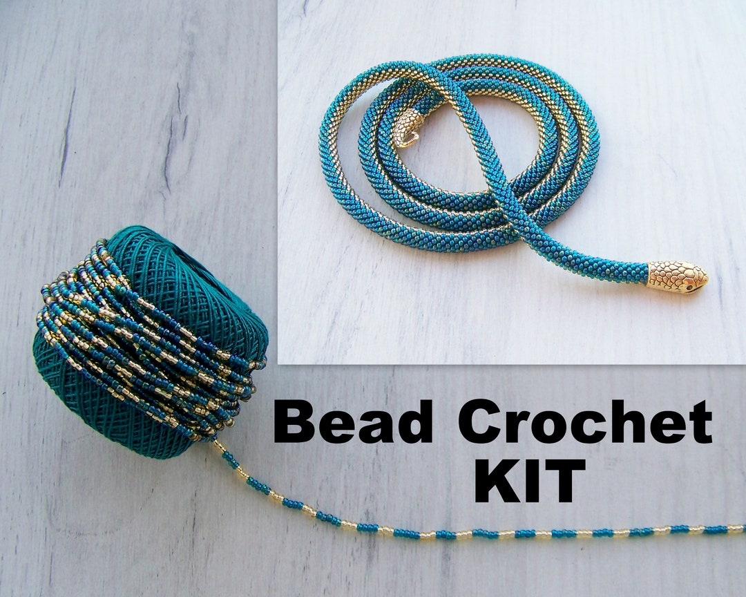 KIT to Make Bead Crochet Rope Necklace DIY Kit Snake Serpent - Etsy
