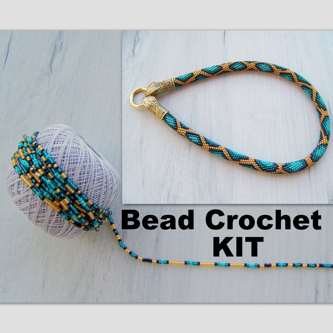 Chunky Snake Necklace Kit - Seed Bead Kit - Modern Beadwork Serpent ...