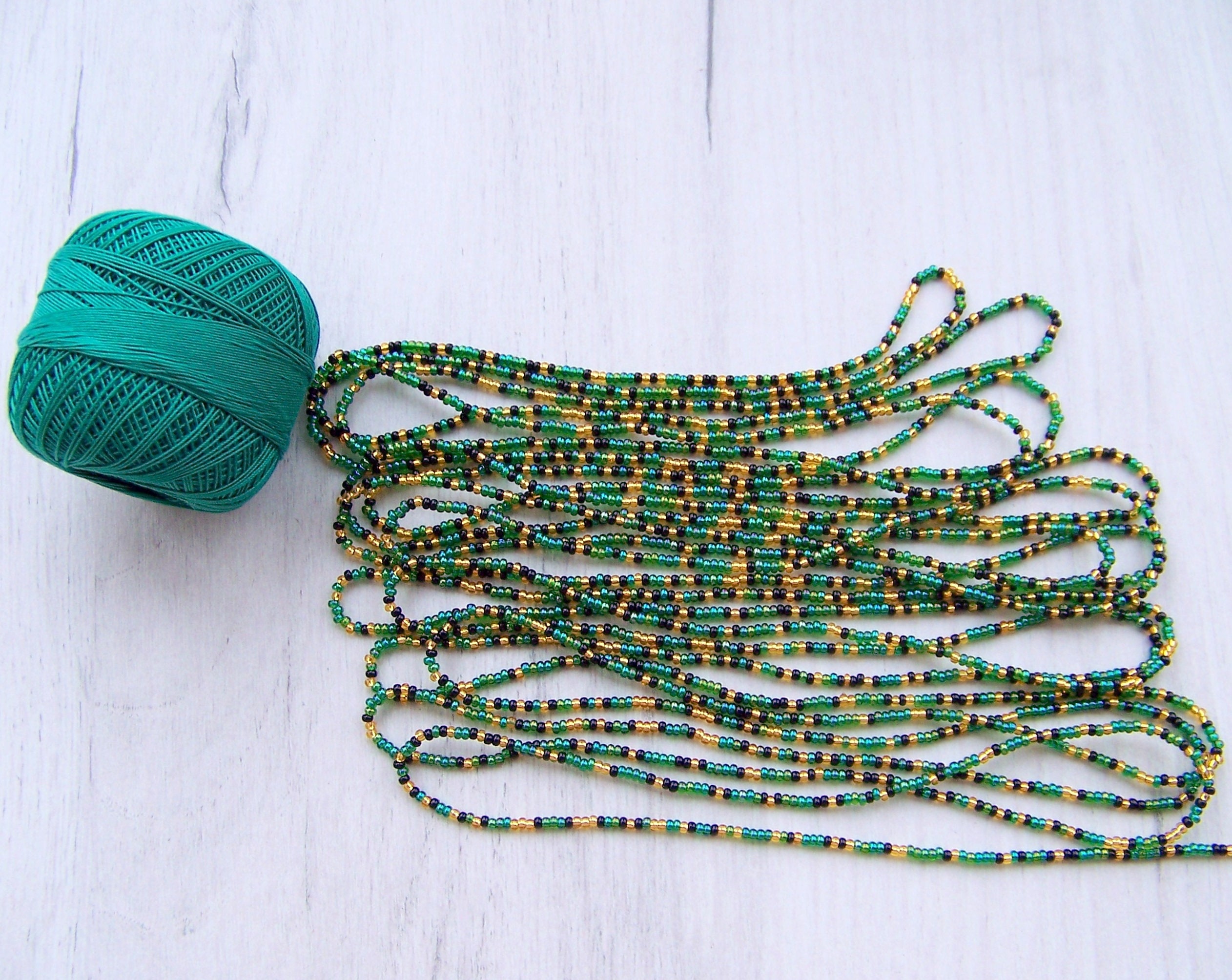 Green Serpent Bead Crochet Necklace Kit Statement Jewelry Python ...