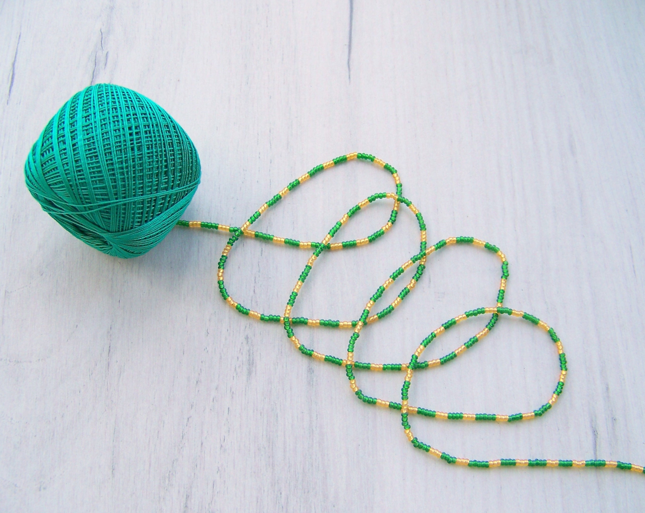 Green Serpent Bead Crochet Necklace Kit DIY Crafts DIY Kit - Etsy