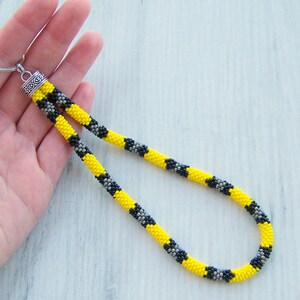 DIY Keychain Bead Crochet Kit Yellow Snake Pattern Beadwork Wristlet ...
