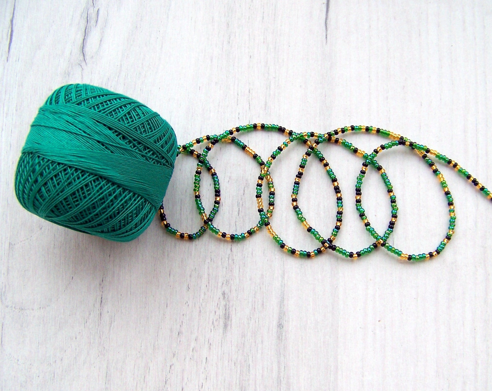 Green Serpent Bead Crochet Necklace Kit Statement Jewelry - Etsy