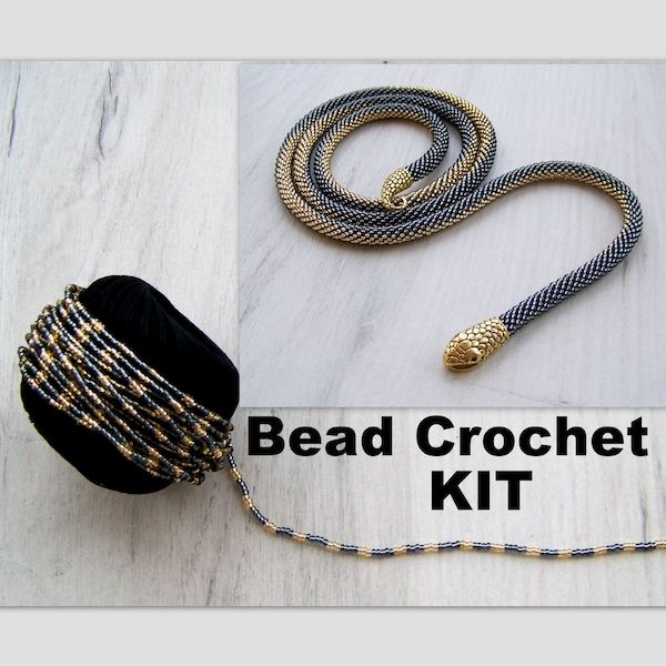 KIT to Make Bead Crochet Rope Necklace Seed Beads Jewelry Kit DIY Kit ...