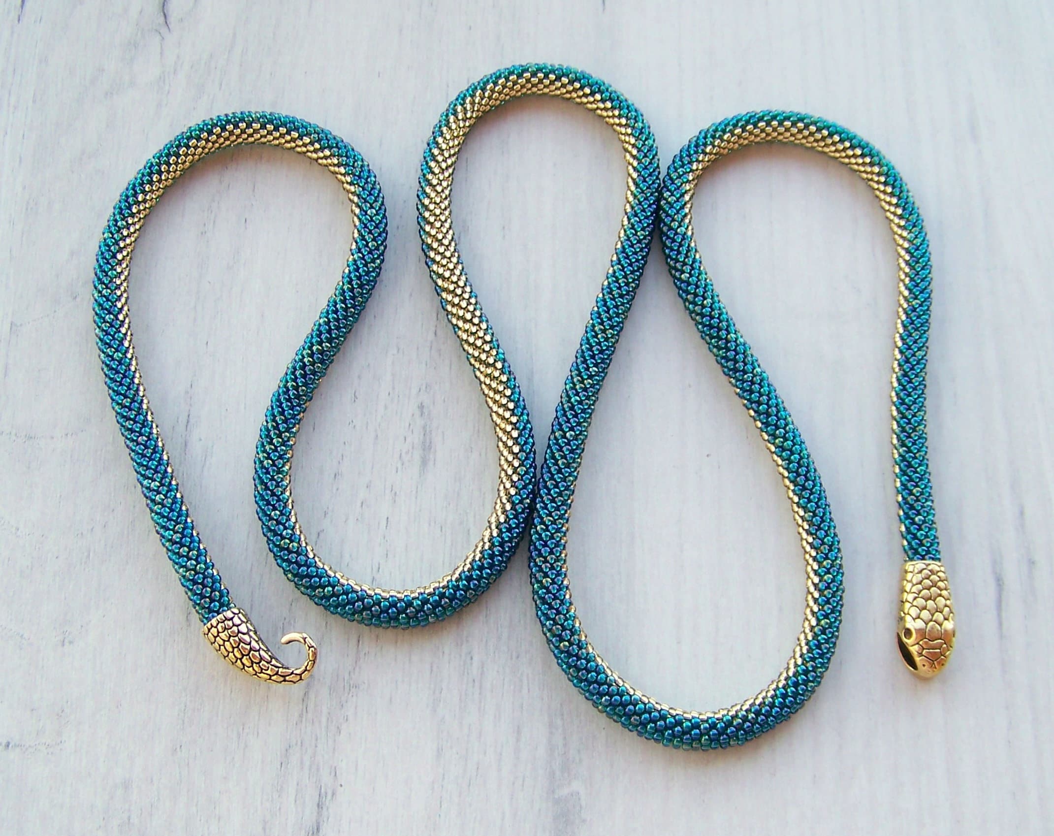 KIT to Make Bead Crochet Rope Necklace DIY Kit Snake Serpent | Etsy