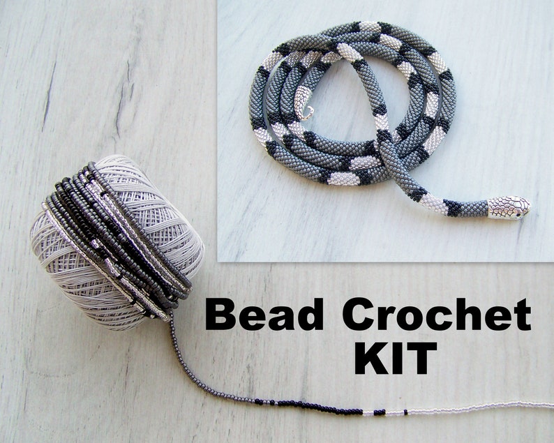 KIT to Make Bead Crochet Rope Necklace Adult Crafts Do It - Etsy