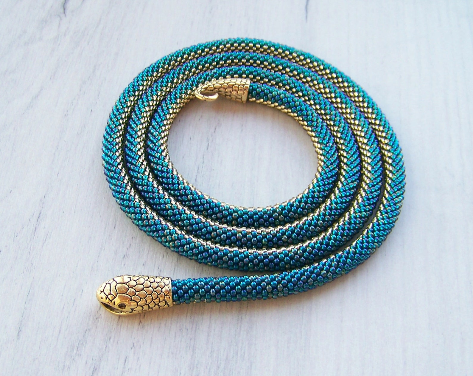 KIT to Make Bead Crochet Rope Necklace DIY Kit Snake Serpent - Etsy