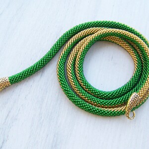 Green Serpent Bead Crochet Necklace Kit - DIY Crafts DIY Kit for Adults ...