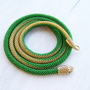 Green Serpent Bead Crochet Necklace Kit - DIY Crafts DIY Kit for Adults ...