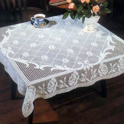 Filet Crochet Pattern Beautiful Lace Holiday Tablecloth - Etsy