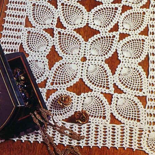 Crochet Oval Pineapple Table Runner Pattern Victorian - Etsy